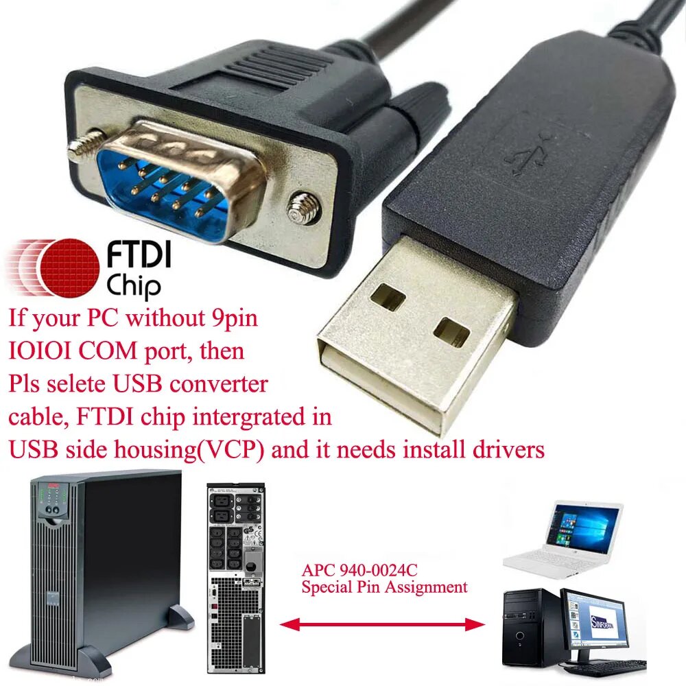 Серийный кабель SINFORCON USB-DB9 6ft(180cm), 940-0024C USB RS232