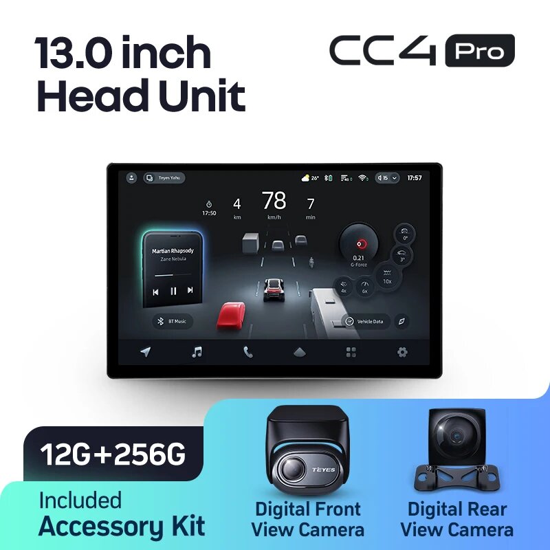 TEYES CC4 PRO, 13 дюймов, 11 дюймов, для Toyota, Volkswagen, Hyundai, мультимедийное устройство, навигационная система, стереосистема, Android GPS, универсальное устройство 13.0 CC4pAK 256G