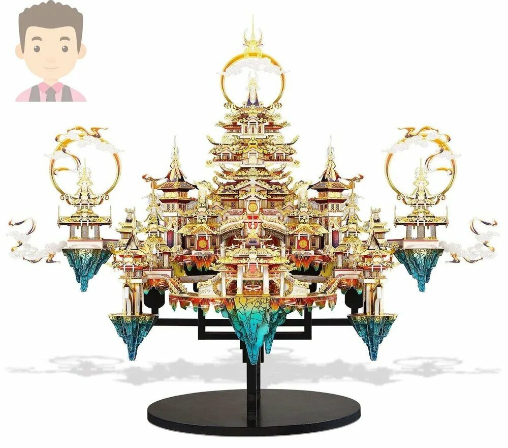 Piececool Металлические 3D-модели для взрослых Lingxiao Palace Puzzle Model Kits для праздничных подарков