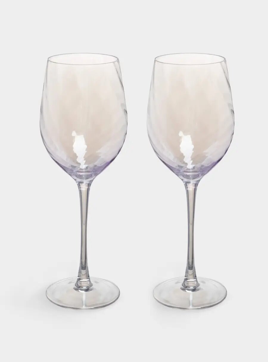 Бокал для вина, 330 мл, 2 шт, стекло, сиреневый, Romance