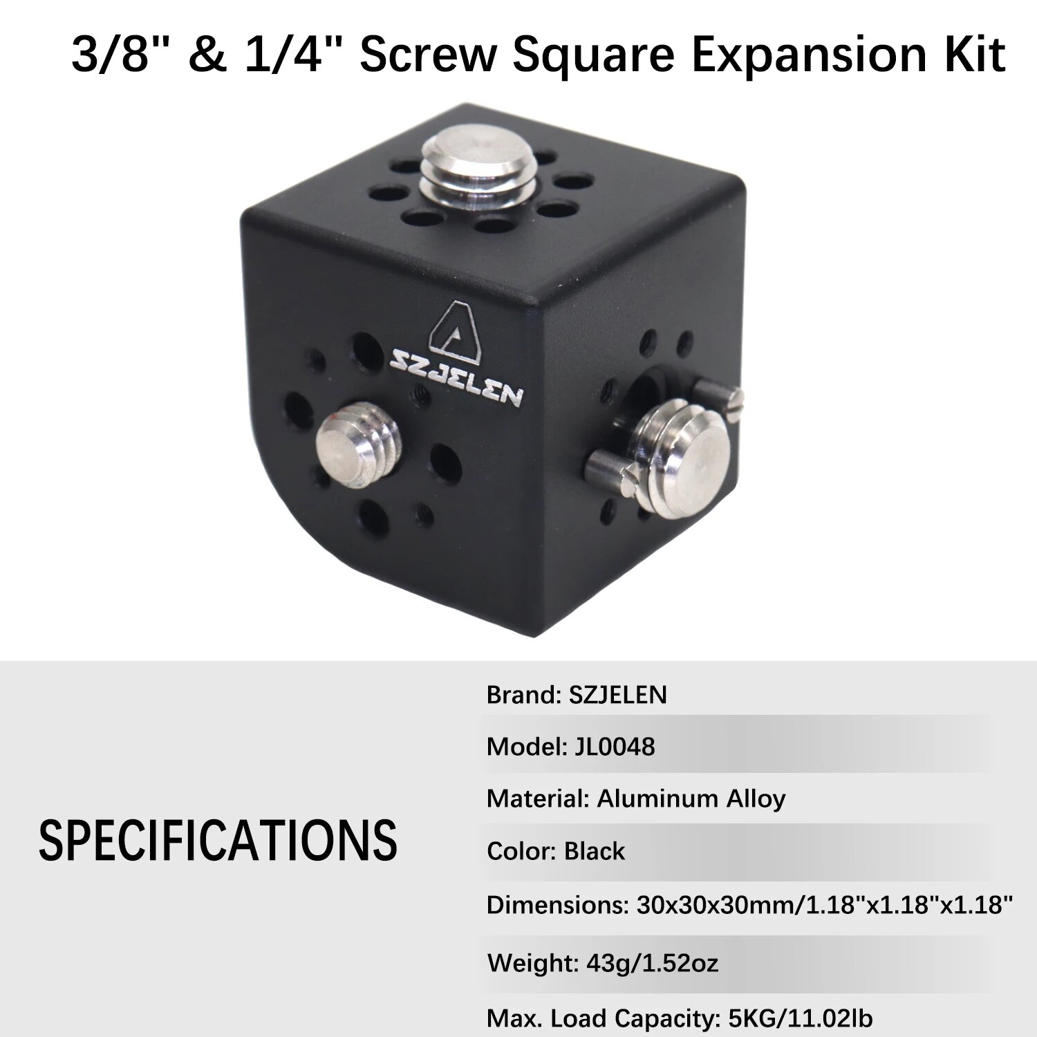SZJELEN 3/8" & 1/4" Screw Square Expansion Kit, черный