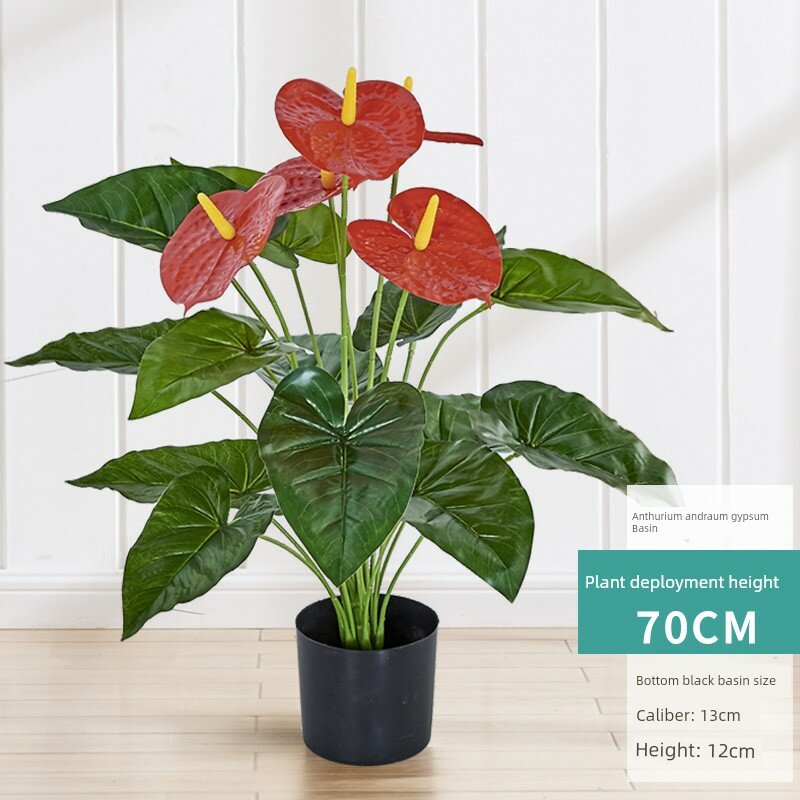 Искусственный цветок антуриума, комнатное растение в горшке, искусственное дерево, напольное зеленое растение, бонсай,
