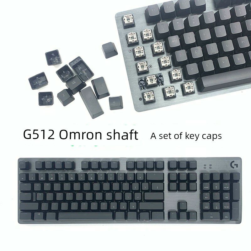Аксессуары для клавиатуры Logitech G512: кабель USB, ремкомплект для кабеля, колпачки для клавиш Logitech 512, Omron,