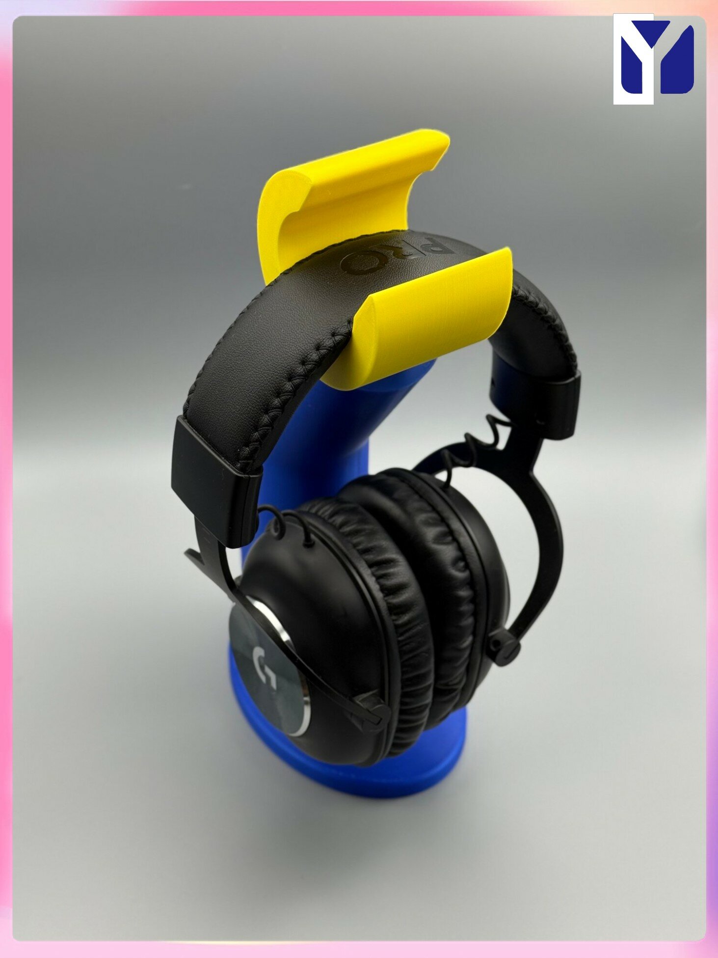 Эксклюзивный держатель игровой гарнитуры в синем цвете, выполненный по мотивам стиля LEGO