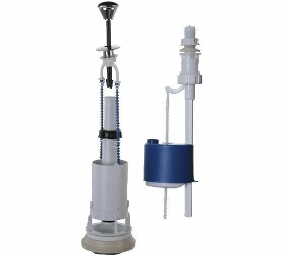 Арматура для бачка унитаза, нижняя подводка 1/2", шток хром, D40, уклад псков