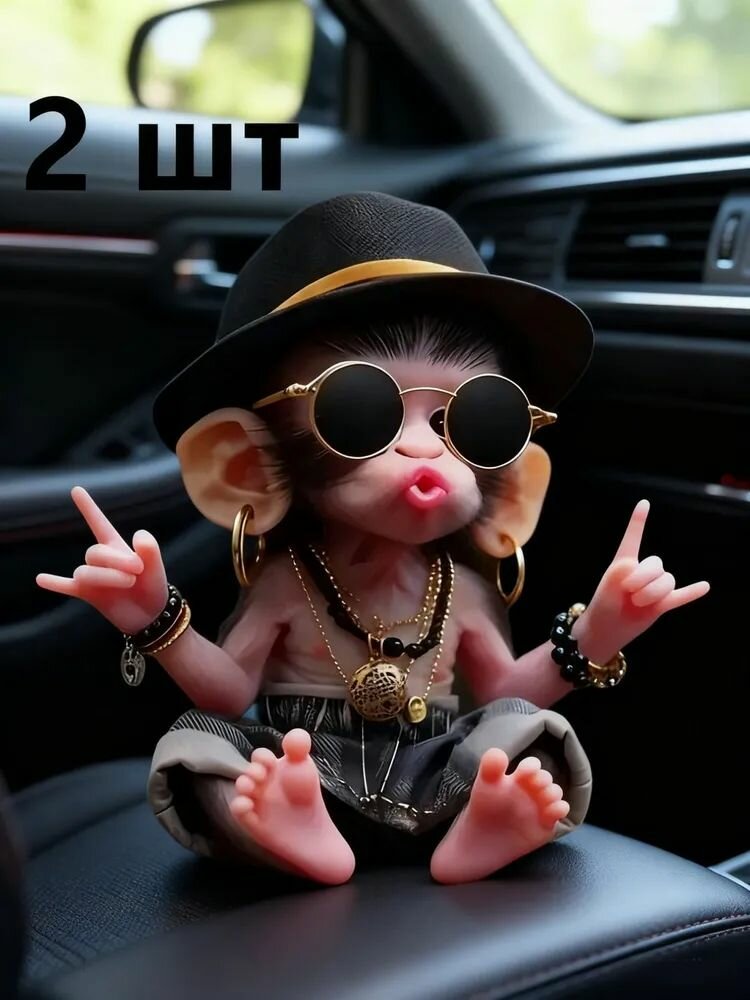Автомобильный декор, 2 шт, стильная обезьянка-кулон для салона машины