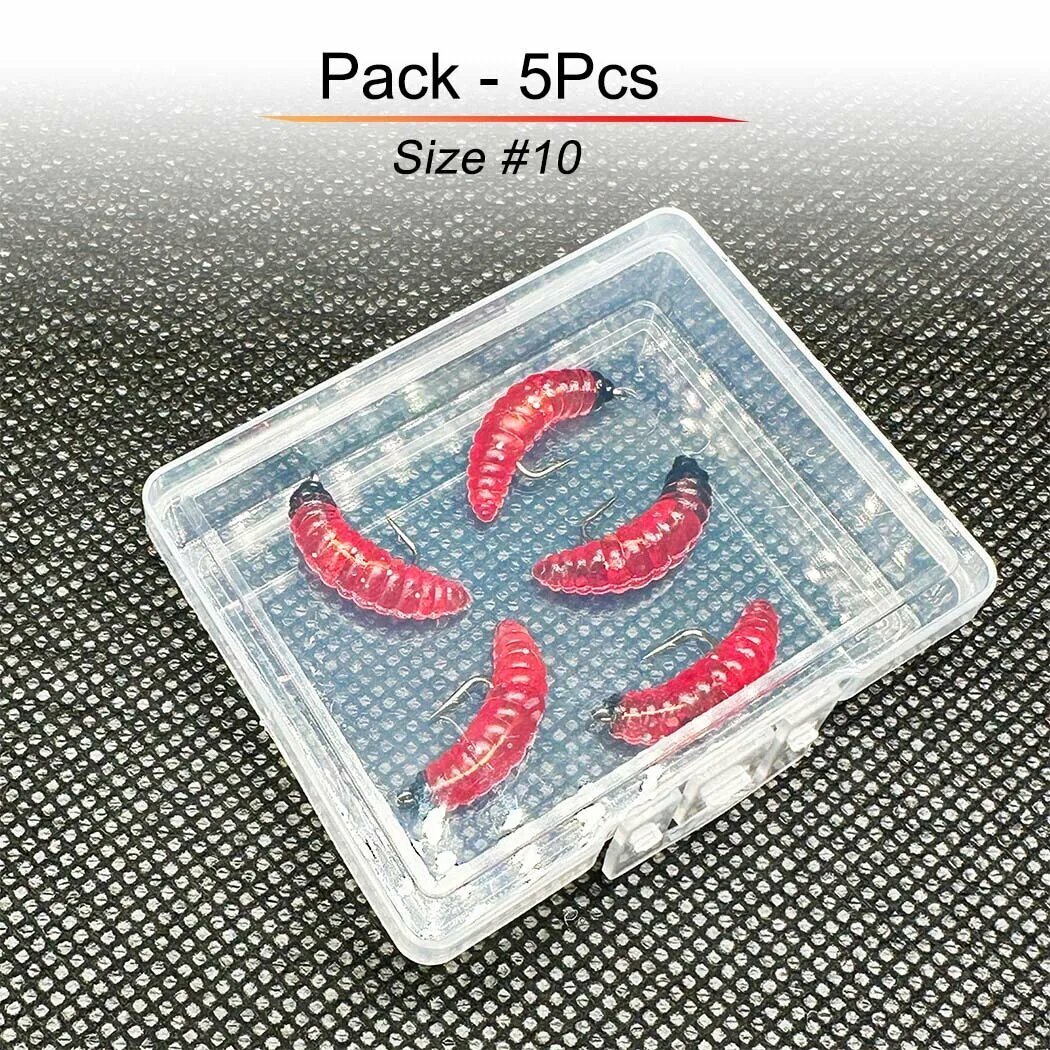 Наживка для рыбалки Qievcrme биологические черви красные мягкие 5Pcs