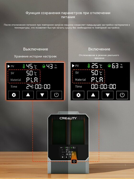 Сушилка для нити Creality Space Pi Plus, 2 рулона, 3D-принтер, 1,75/2,85 мм, PLA, PETG, ABS, TPU