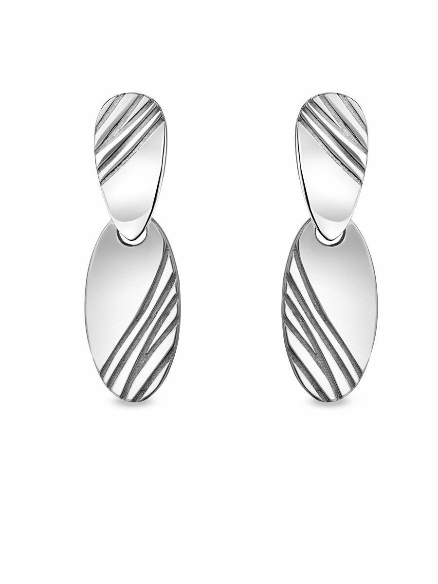Серьги, серебро, 925 проба, родирование