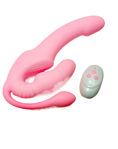 Безремневой страпон с вибро + дистанционное управление