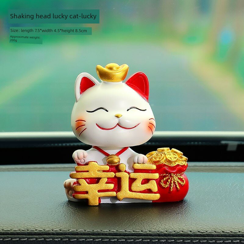 Мягкий ноддинг котик для приборной панели автомобиля, 3D фигурка из резины, декор для салона автомобиля