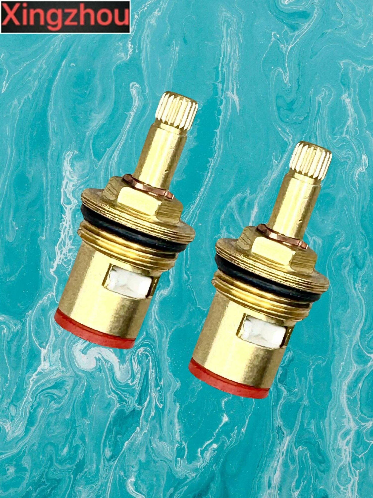 Кран-букса для смесителя 20 шлицов, винт М4, 1/2 полуоборотная с резьбой под крест, в комплекте 2 штуки.