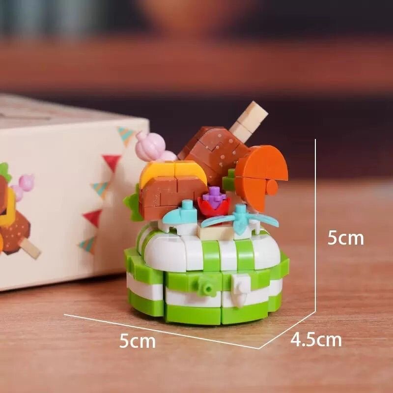 Набор для самостоятельного изготовления торта на день рождения из микрочастиц, совместимый с LEGO, игрушка для мальчиков и девочек.