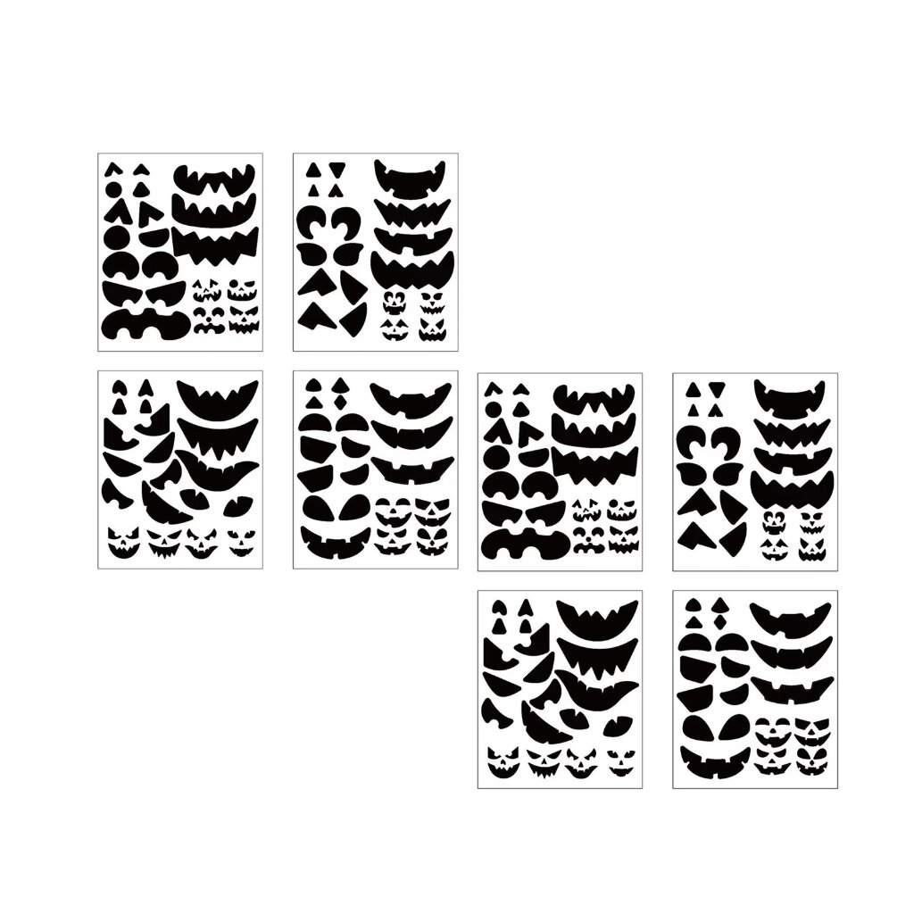 (1 упаковка из 8) Хэллоуин черные тыквы Emoji наклейки