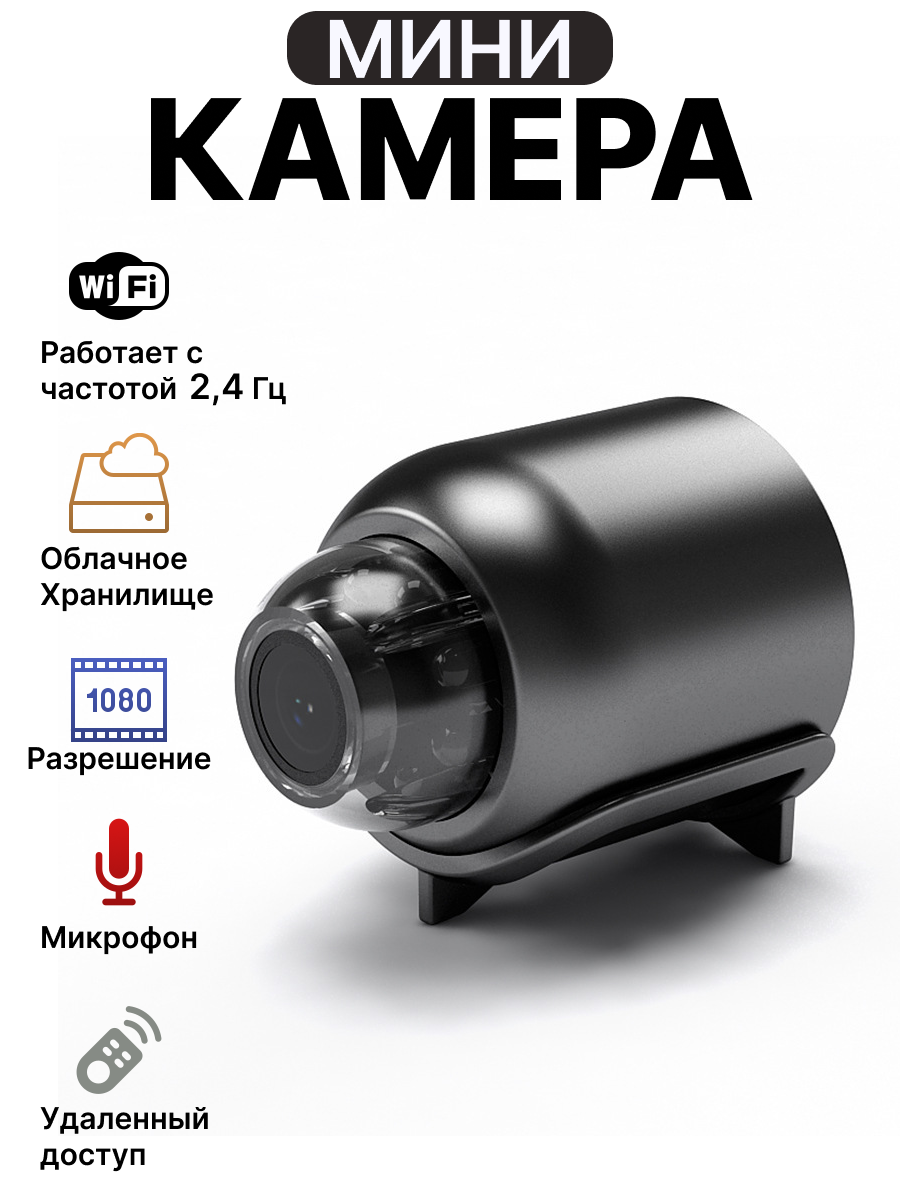 Мини камера Wi-Fi с удаленным доступом, скрытая видео камера,1080p