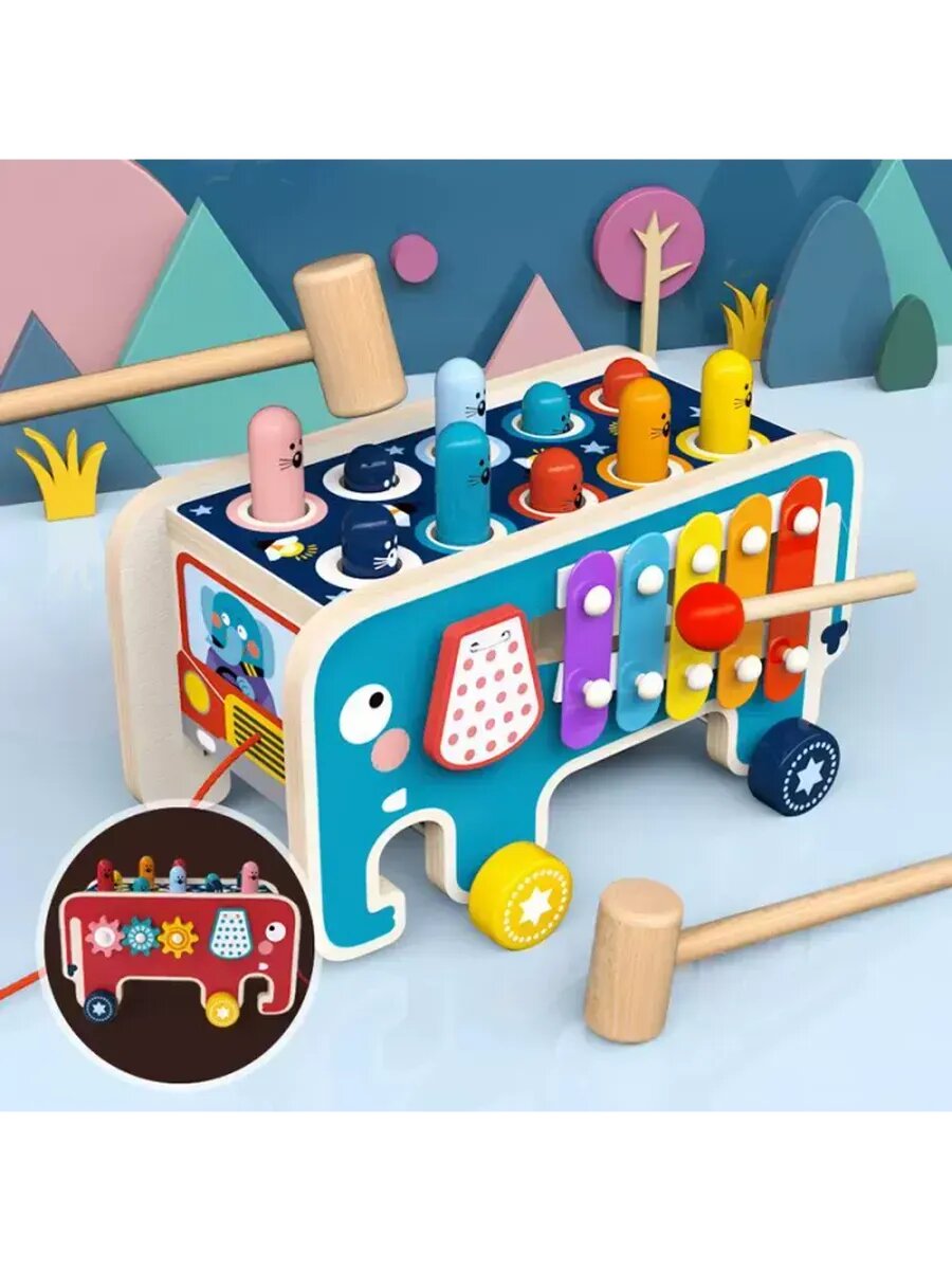 Большая игра Крот-Слон, пианино, крот, пять функций