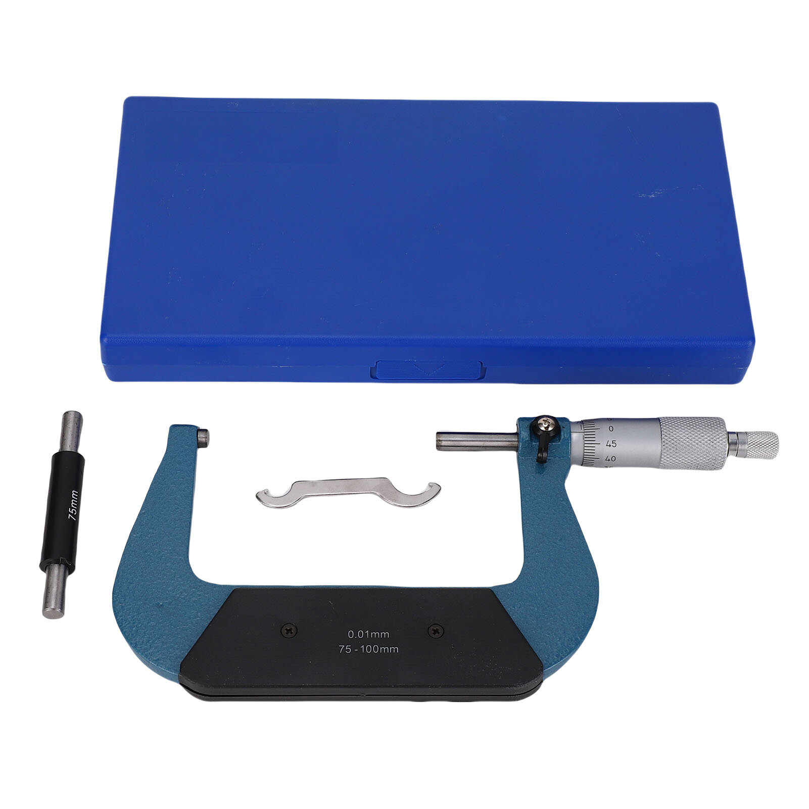 Набор наружных микрометров с точностью 0,01 мм, диапазон измерения от 75 до 100 мм. Микрометр для слесарей, предназначенный для измерения длины, диаметра и толщины.
