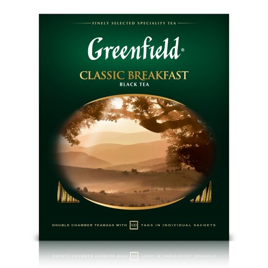Чай Greenfield Classic Breakfast черный, 100 пакетиков