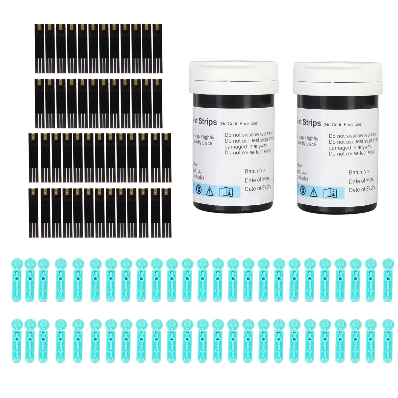 50 шт. тест-полоски на уровень глюкозы в крови 50 шт. одноразовые ланцеты для крови аксессуар для монитора уровня глюкозы в крови