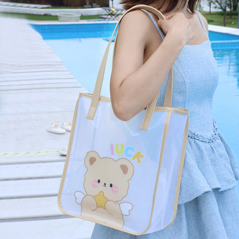 Сумка летняя высокая цветовая ценность дорожная портативная прозрачная ПВХ Желейная пляжная сумка для плавания большая