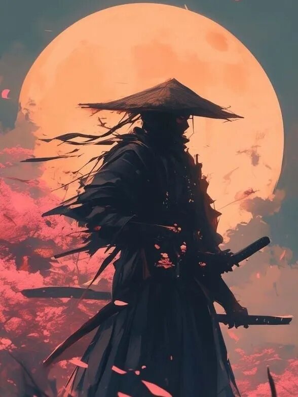 Алмазная Мозаика "Самурай" 40*50 См, Безрамная, Идеальна Для Дома, Украшения, Подарков.