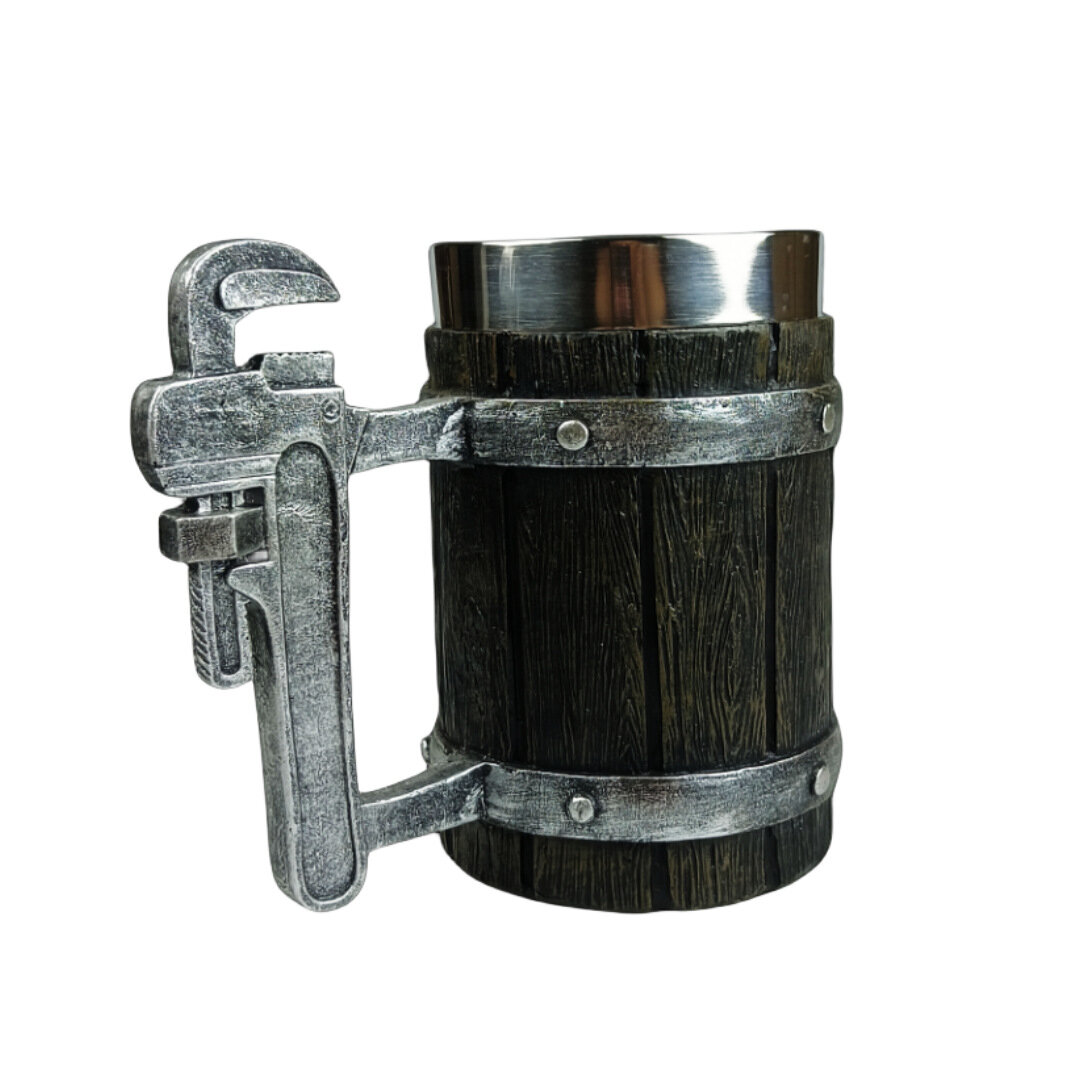 Новинка для трансграничной торговли: деревянная кружка-бочка, креативная барная кружка большого объема, кружка для воды, персонализированная кружка из нержавеющей стали с имитацией дерева.