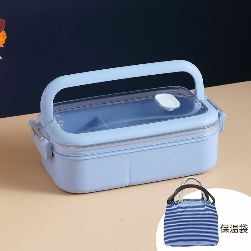 Японский стиль, двухслойный ланч-бокс, бенто-бокс для офисных работников и студенток, микроволновая, разделенная, портативная ланч-бокс набор