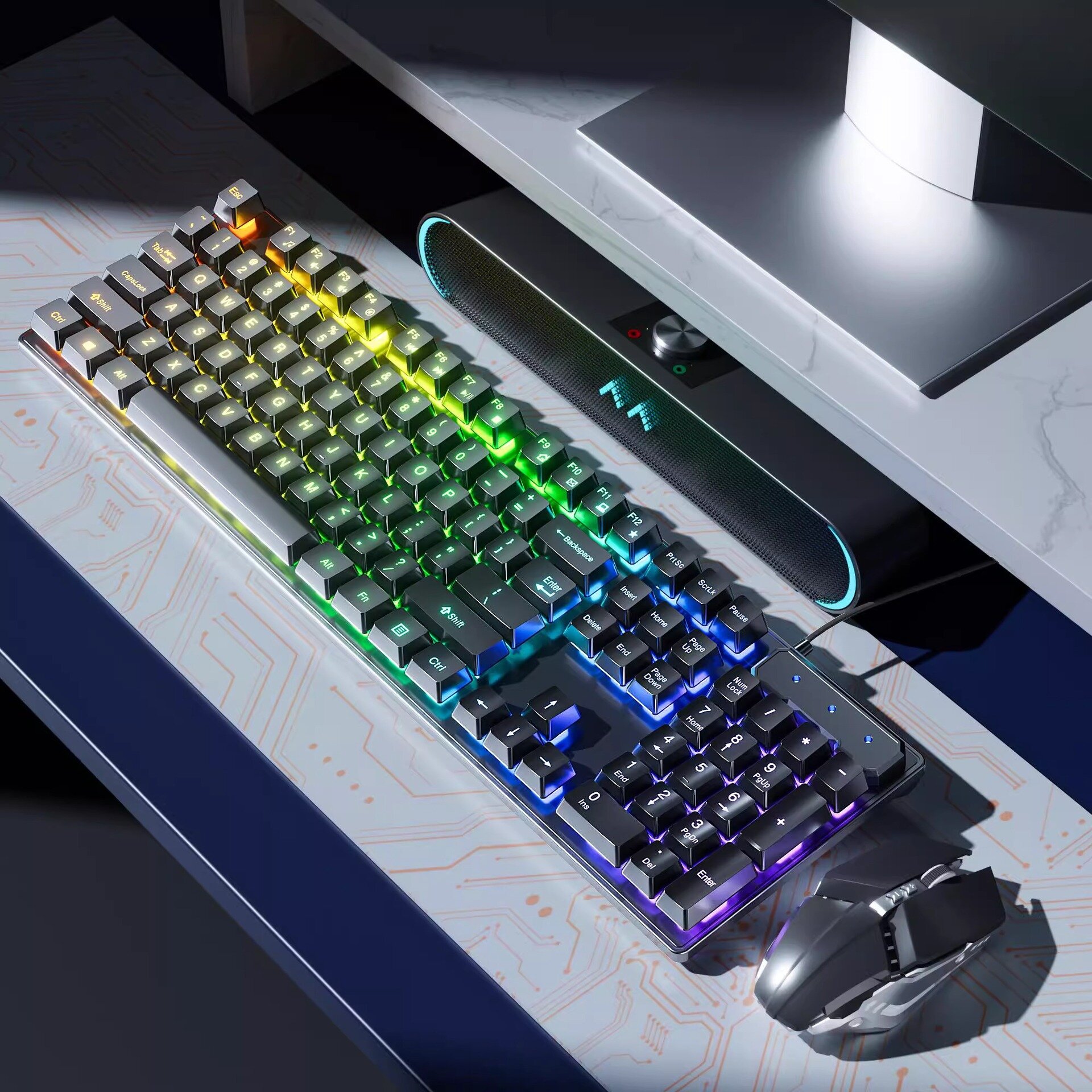 Стандартный механический настольный компьютер, универсальный для киберспортивных игр, с чайными переключателями, проводная версия.