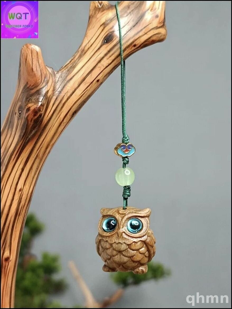 WQT Скульптура совы, зеленый палисандр, декоративный предмет