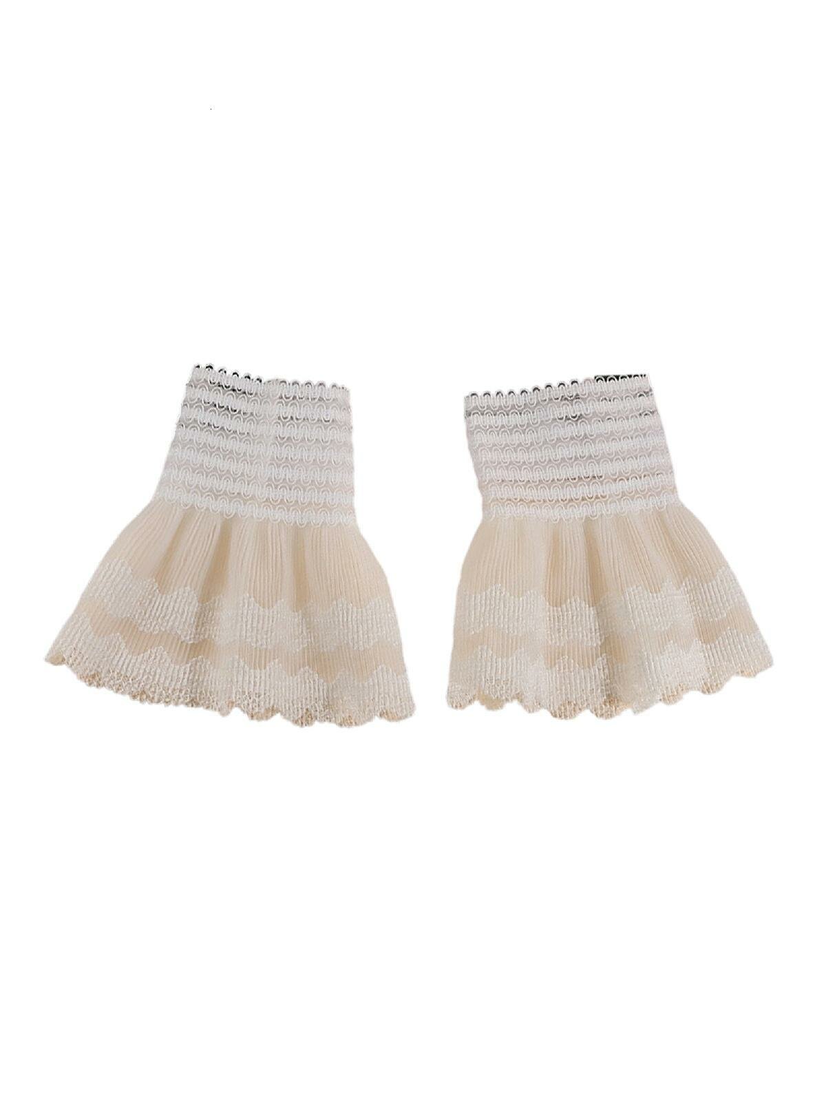 Рюшевые напульсники-перчатки без пальцев, Белый