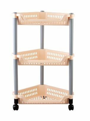 Угловая этажерка на колесах Полимербыт 3 секции 63210529