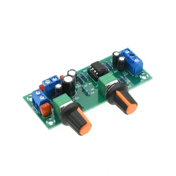 Плата предусилителя сабвуфера 10–24 В, плата предварительного модуля предварительного усилителя сабвуфера, одиночный источник питания, плата фильтра нижних частот