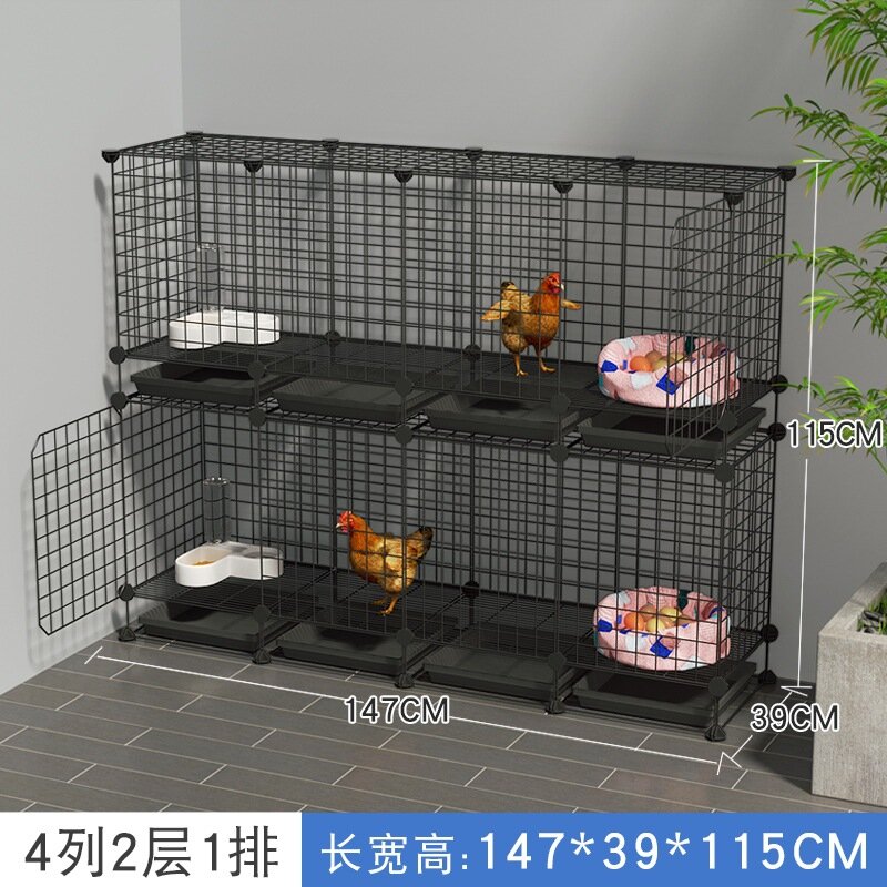 Маленькая клетка для кур и уток для домашнего использования, маленький домашний курятник, курятник с сеткой, собранная клетка для кур на балконе, большого размера