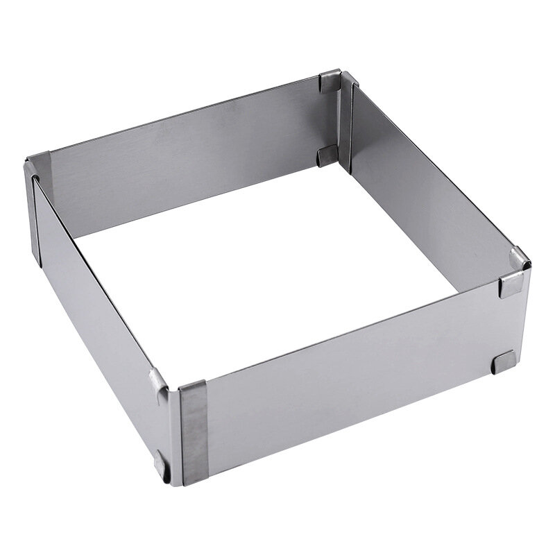 Инструменты для изготовления торта Квадратная форма для торта из нержавеющей стали Регулируемая телескопическая форма