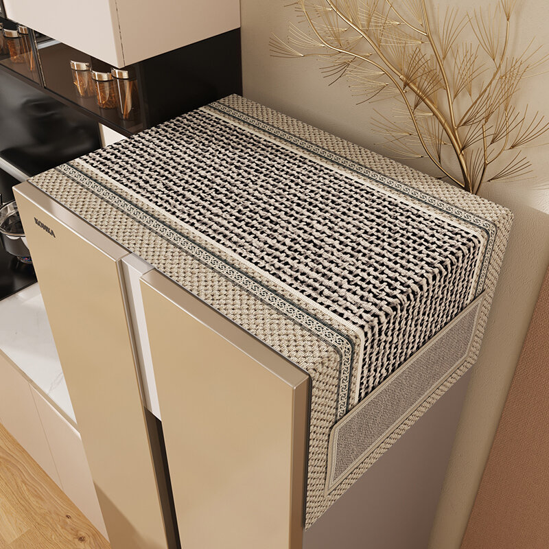 Верхняя крышка холодильника, пылезащитная крышка, легкая роскошь, высококачественная крышка для хранения с одной и двумя дверцами, пылезащитная, домашняя, новая модель 2024 года