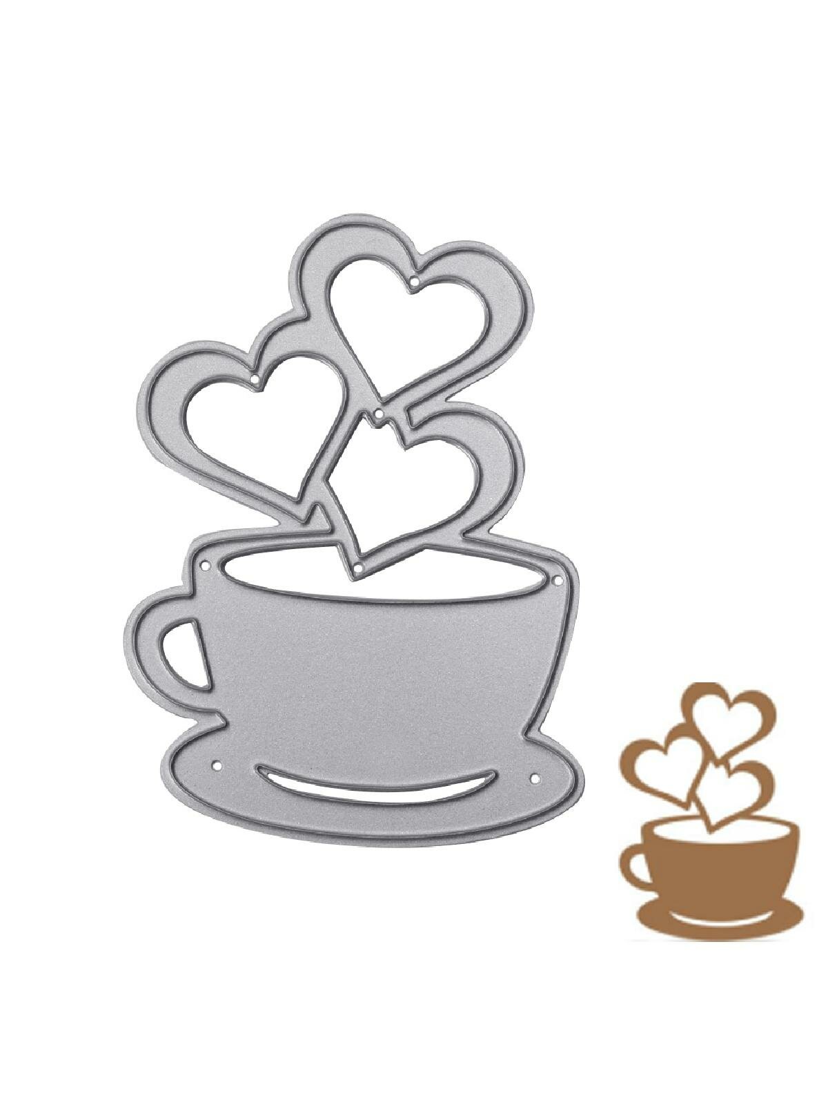 Трафареты Для Вырезания Кофе В форме Сердца Альбом Для Вырезок Бумажная Открытка Для Тиснения Ремесло