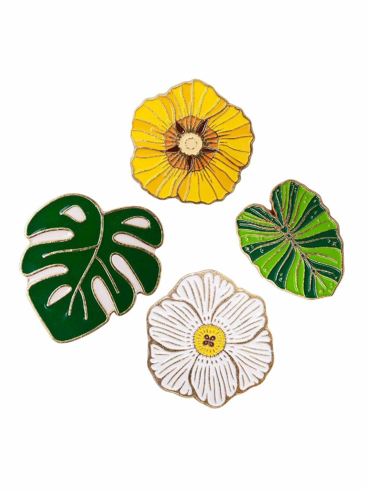 1 набор из 4-х магнитных игольчатых всасывающих инструментов из сплава растений и цветов