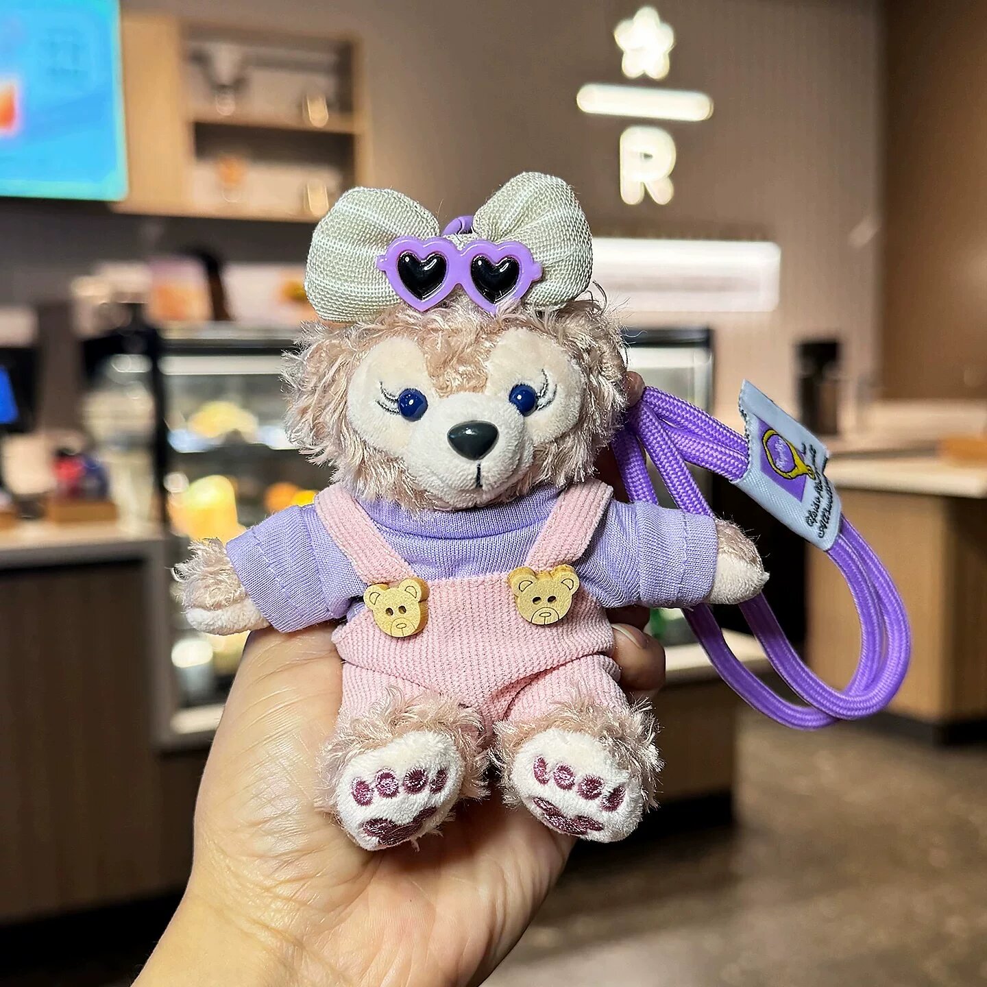Ключchain Lavender Bib Overalls Molly с брелоком - Сладкая мордашка для сумок и аксессуаров