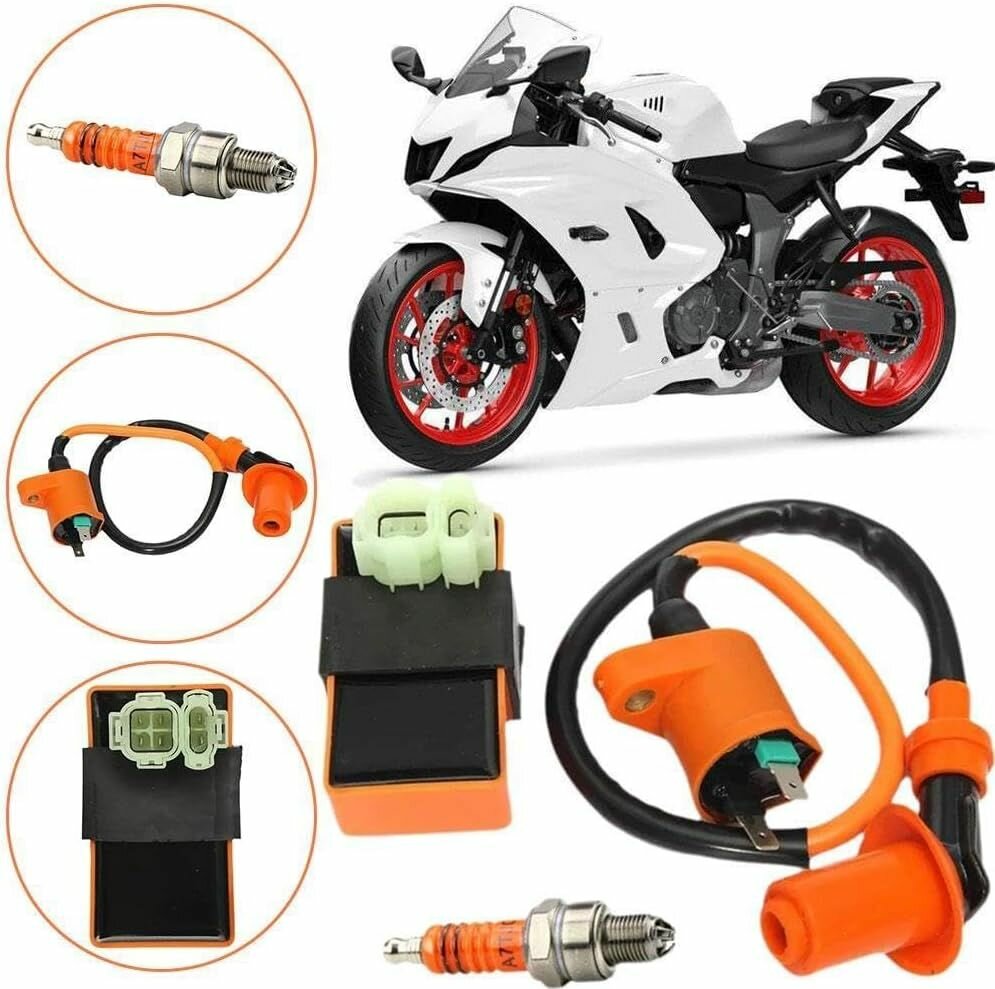Комплект зажигания для скутера (гоночный CDI+свеча+катушка для скутера GY6 50-150CC)
