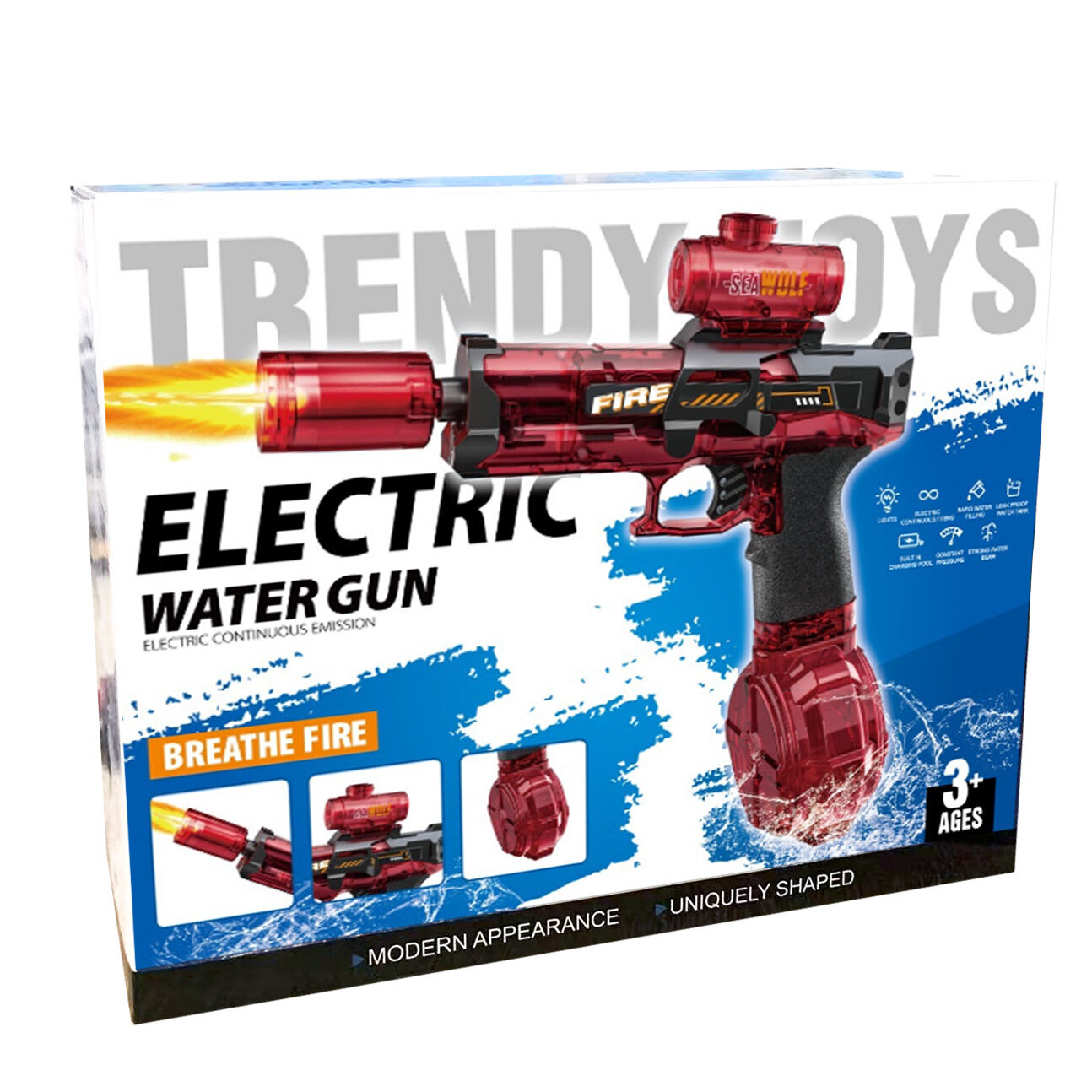 2026 Новейшая кросс-бордерная мини-фейерверк-ледяная электрическая водяная пушка игрушка второго поколения полностью автоматическая водяная пушка детская водяная пушка новая модель