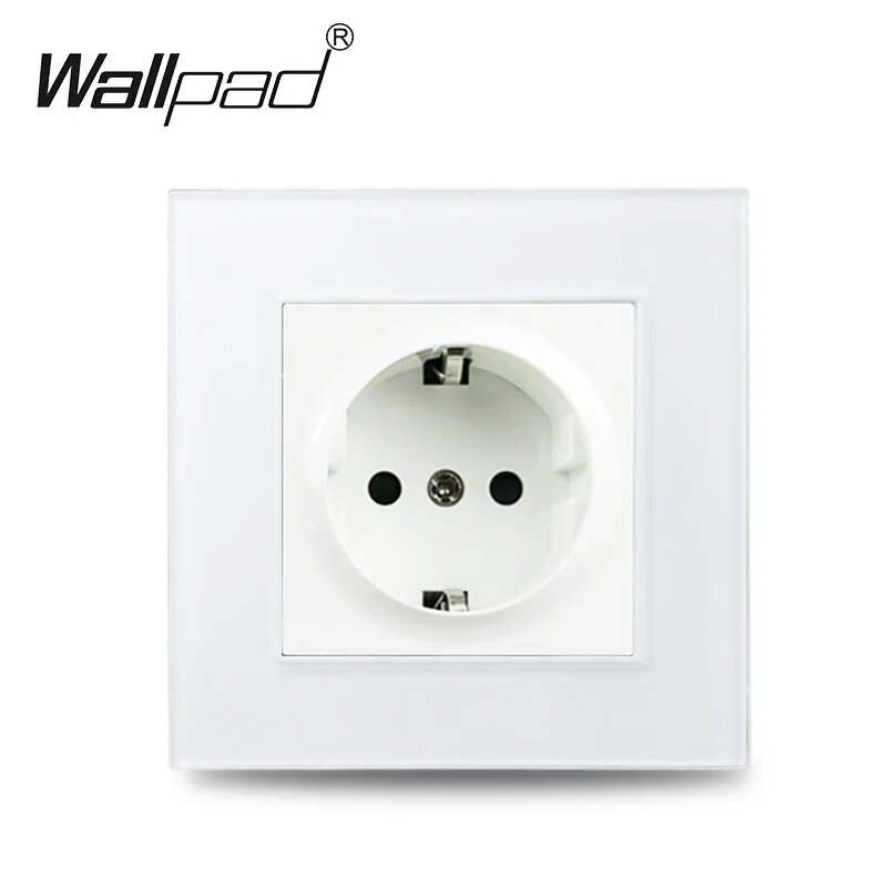 Wallpad EU розетка со стеклянной панелью, White