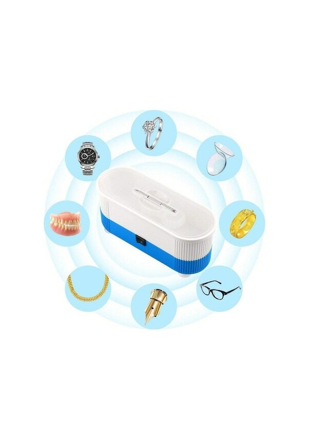 Миниатюрная бытовая трехв машина для чистки очков, украшений, часов с высокочастотным вибрацией, комплект включает 1 машину для чистки, 1 отвертку, 1 контейнер для линз