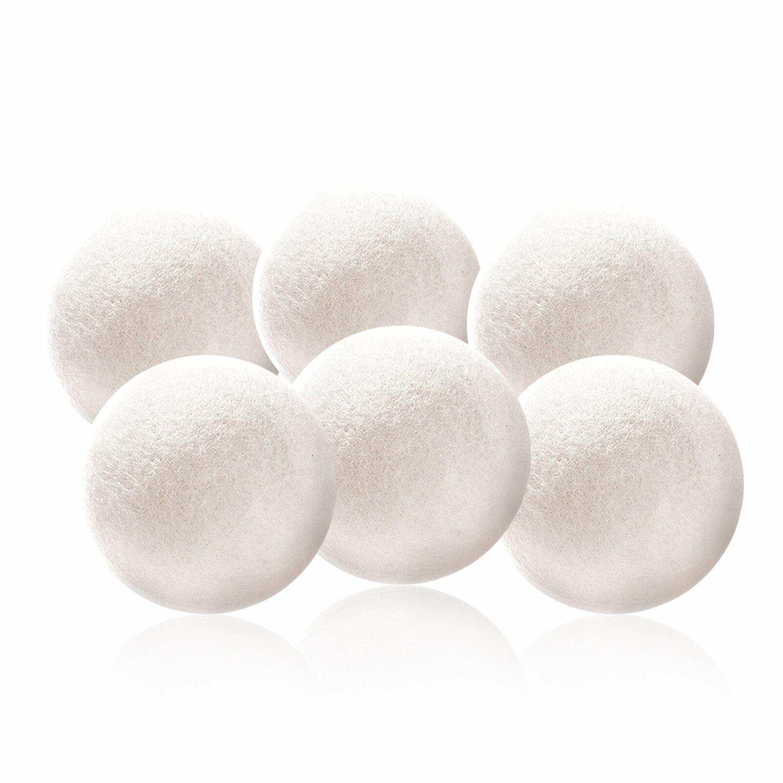 6Pcs 7CM Белые Шерстяные Мячи Для Сушки Белья Эко-Автомат Сушки Пластмасса Влажность Снижение Времени Сушки Моющие Переиспользуемые Статика