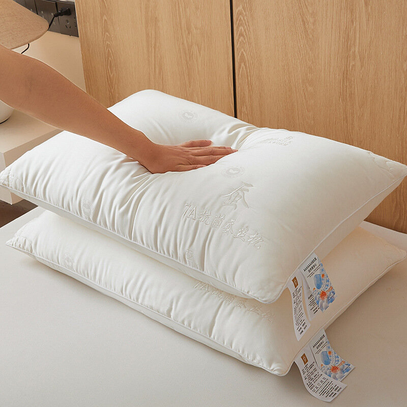 Шелковая подушка класса А с вышивкой, 3D подушка из тусса, мягкая, устойчивая, не сминающаяся, для домашнего использования, перьевая шелковая хлопковая подушка для сна