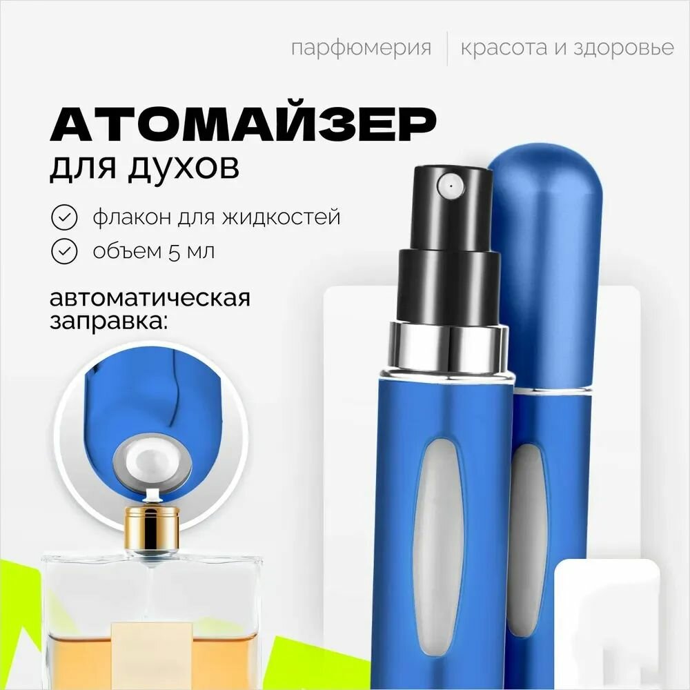 Атомайзер для духов, парфюма, антисептика флакон с распылителем 5 мл
