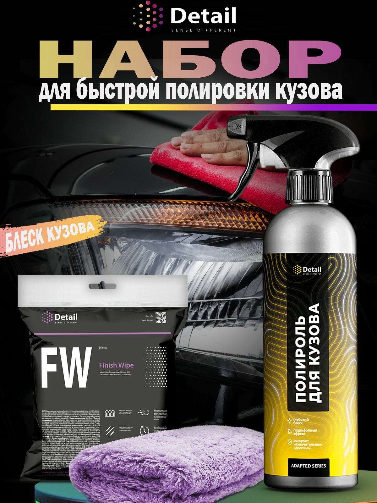 Комплект для быстрой полировки кузова Detail: