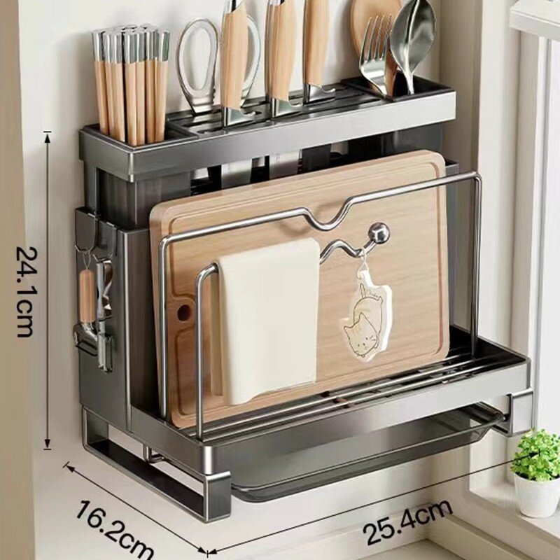 Стойка для кухонных ножей, стойка для хранения, держатель для крышек кастрюль и разделочных досок, многофункциональный органайзер для ножей и разделочных досок