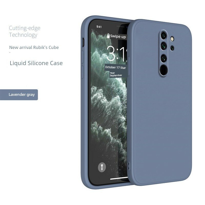 Силиконовый защитный чехол для Redmi Note 8 Pro с полным экраном стекла и шнуром, серый