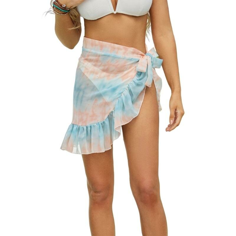 Женский пляжный саронг, обрезанный градиент str