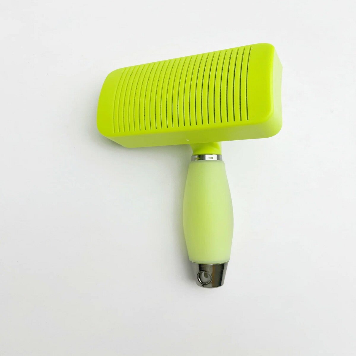 PET STAR расческа-триммер M с кнопкой для самоочистки,11х19см, силиконовая ручка, цвет зеленый